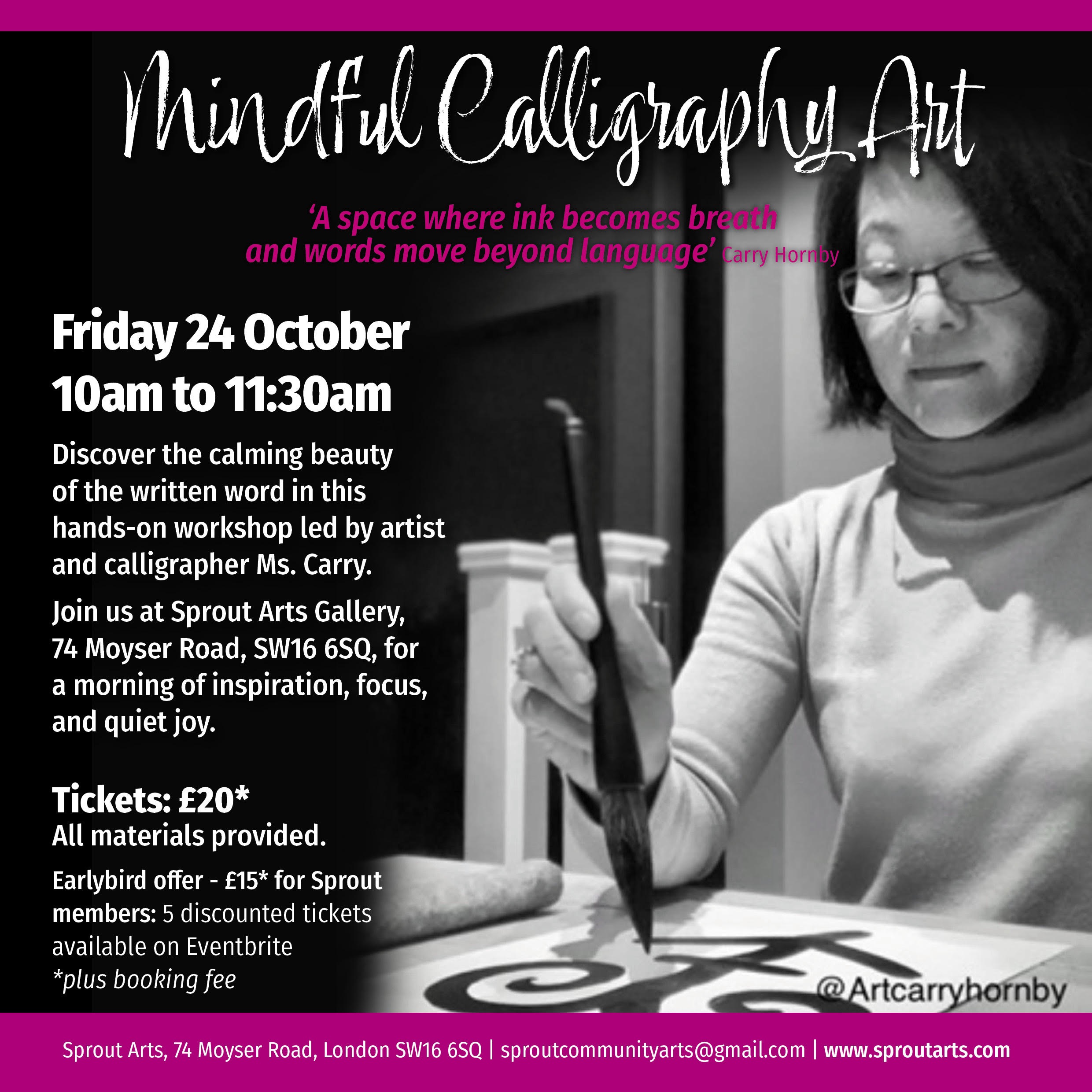 Mindful Calligraphy Art with Ms Carry | Welcome to Wandsworth